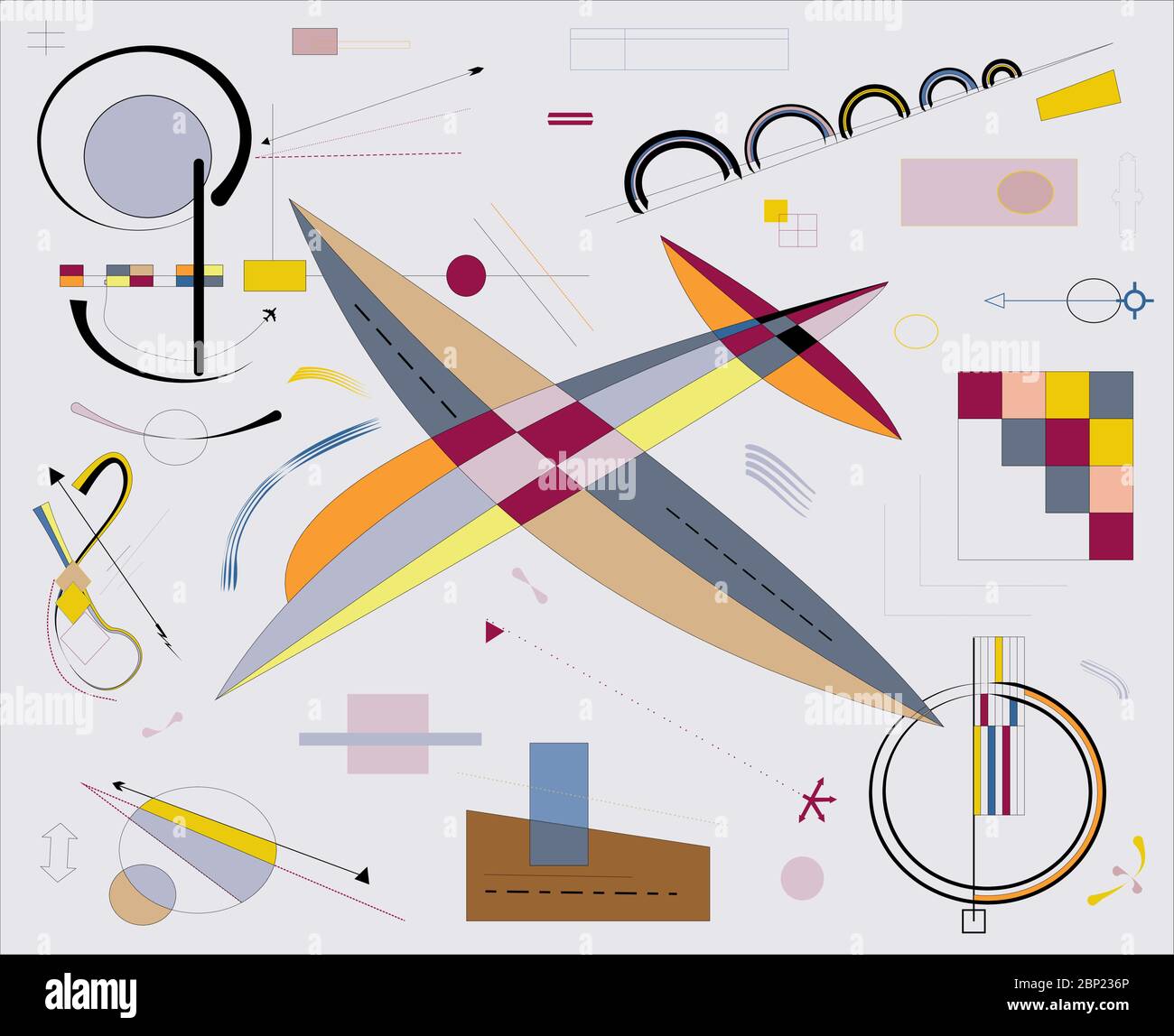 Abstract gray background, fancy airplane expressionism art style Stock ...