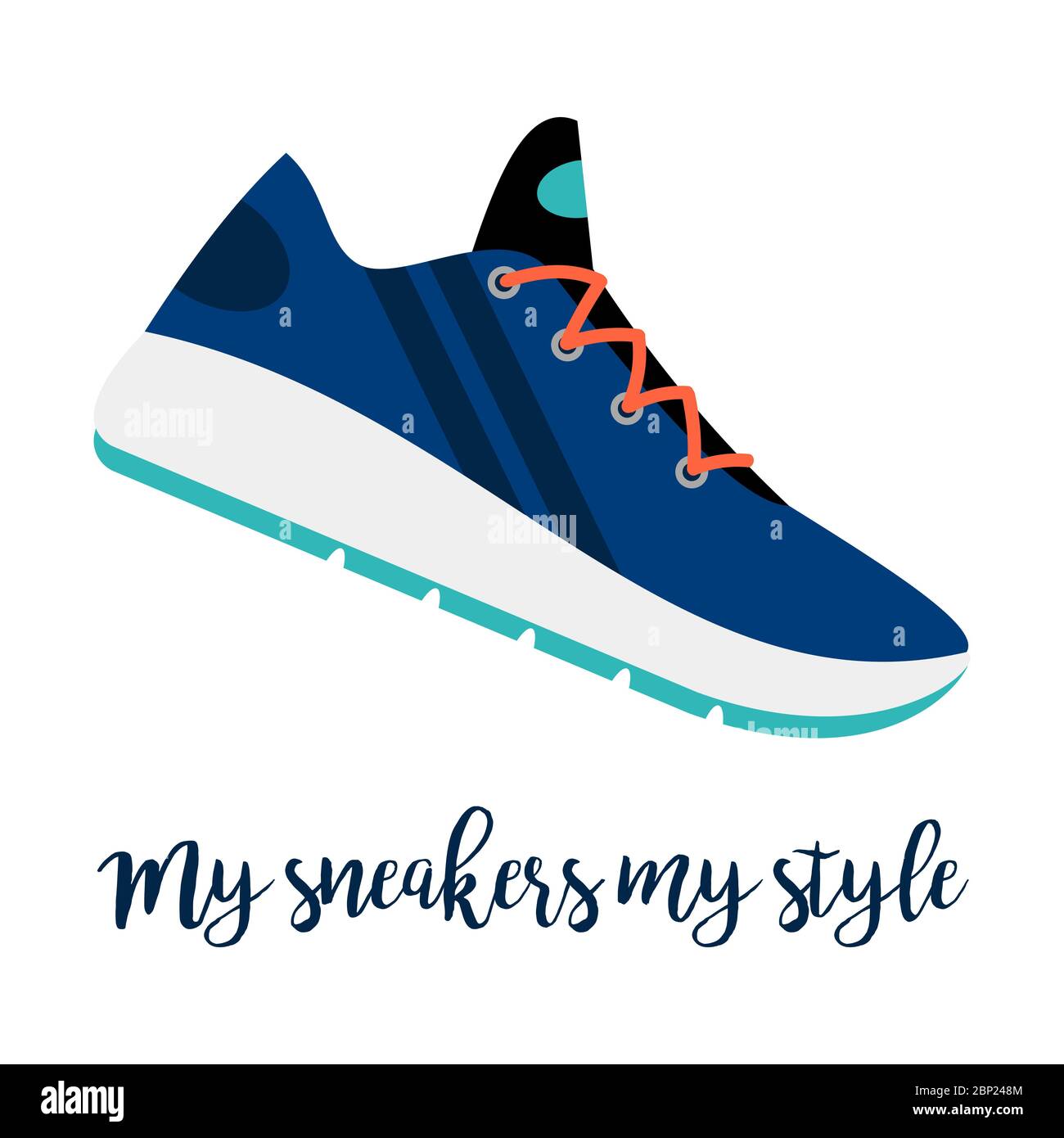 Shoes with text my sneakers my style isolated on the white background ...