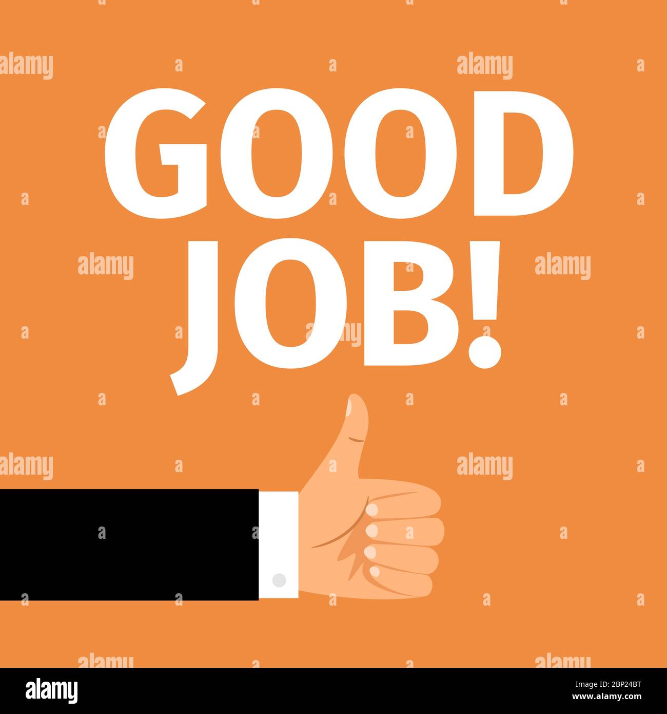 Motivation poster with gestures and text good job, vector illustration ...