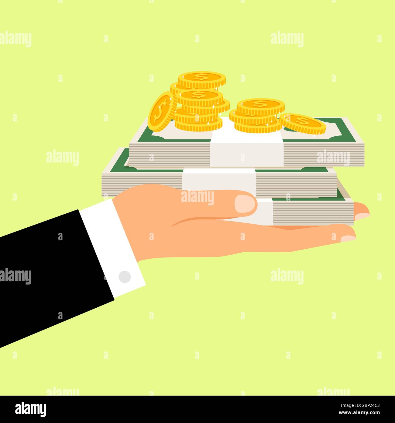 Hand and money motivation poster vector illustration Stock Vector Image ...