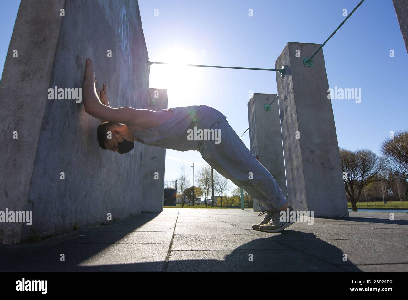 Safe jump a extreme sport occupation parkour Stock Photo - Alamy