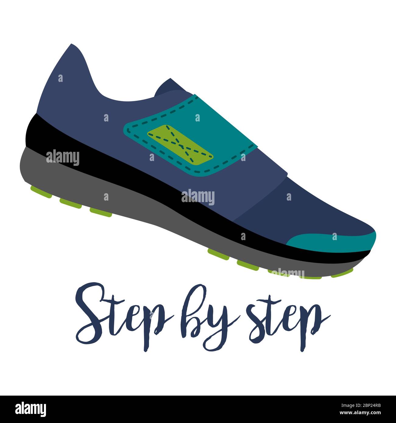 Shoes with text step by step isolated on the white background, vector ...