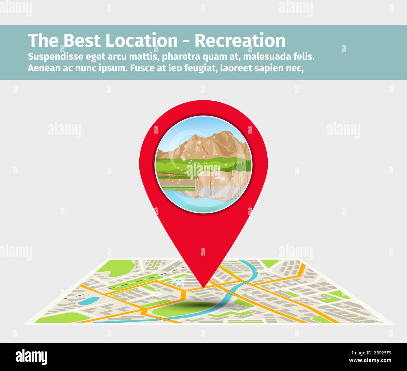 The Best location for recreation. Point on the map with building ...