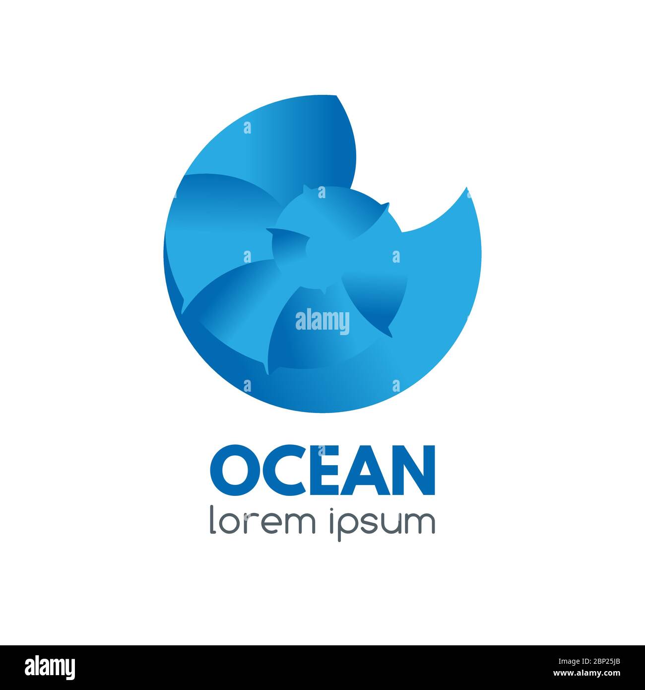 Logo badge with spiral seashell in a circular shape Stock Vector Image ...
