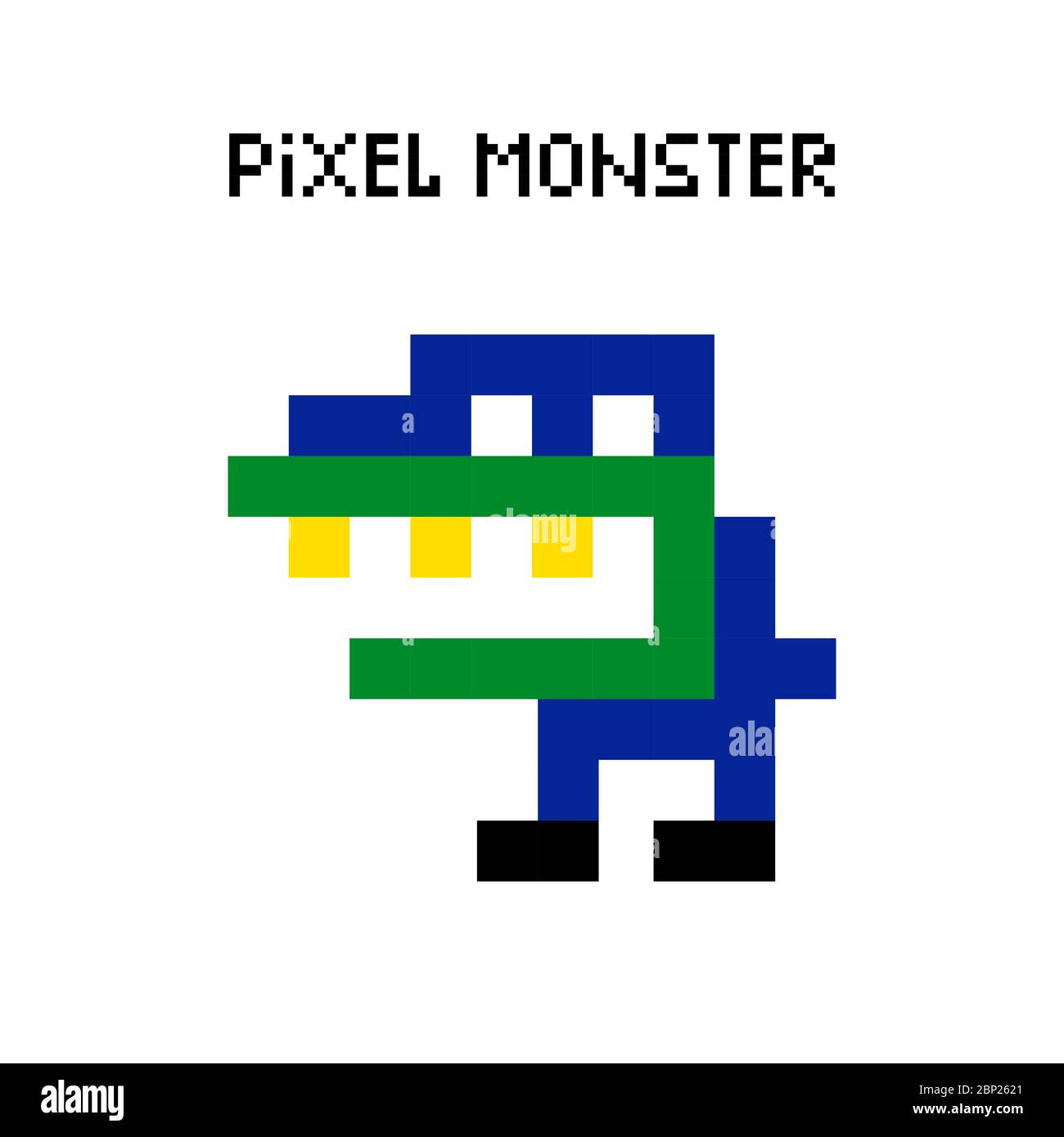 Vector pixel dinosaur monster vector illustration. Colored pixelated ...