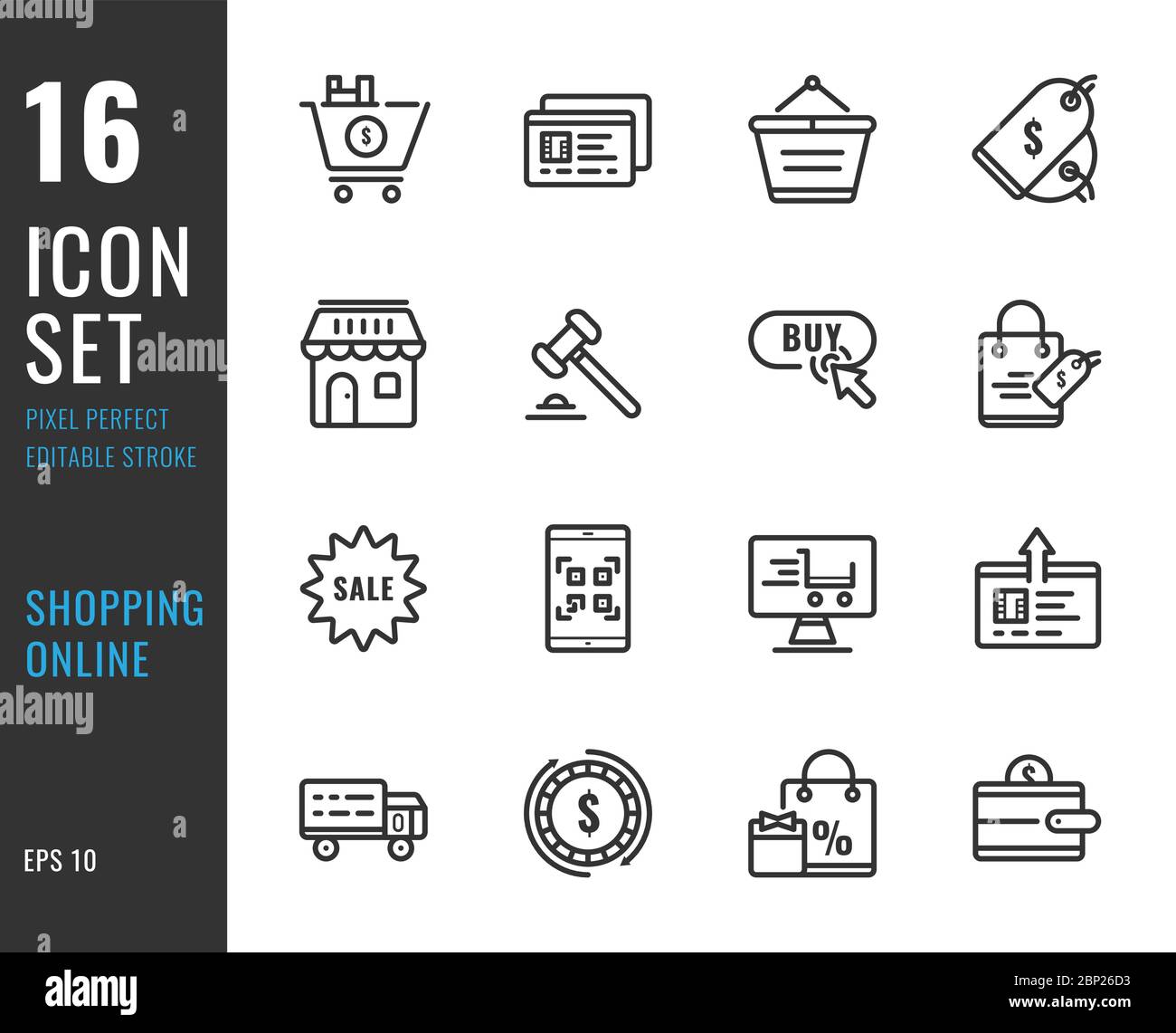 Online order icons set hi-res stock photography and images - Alamy