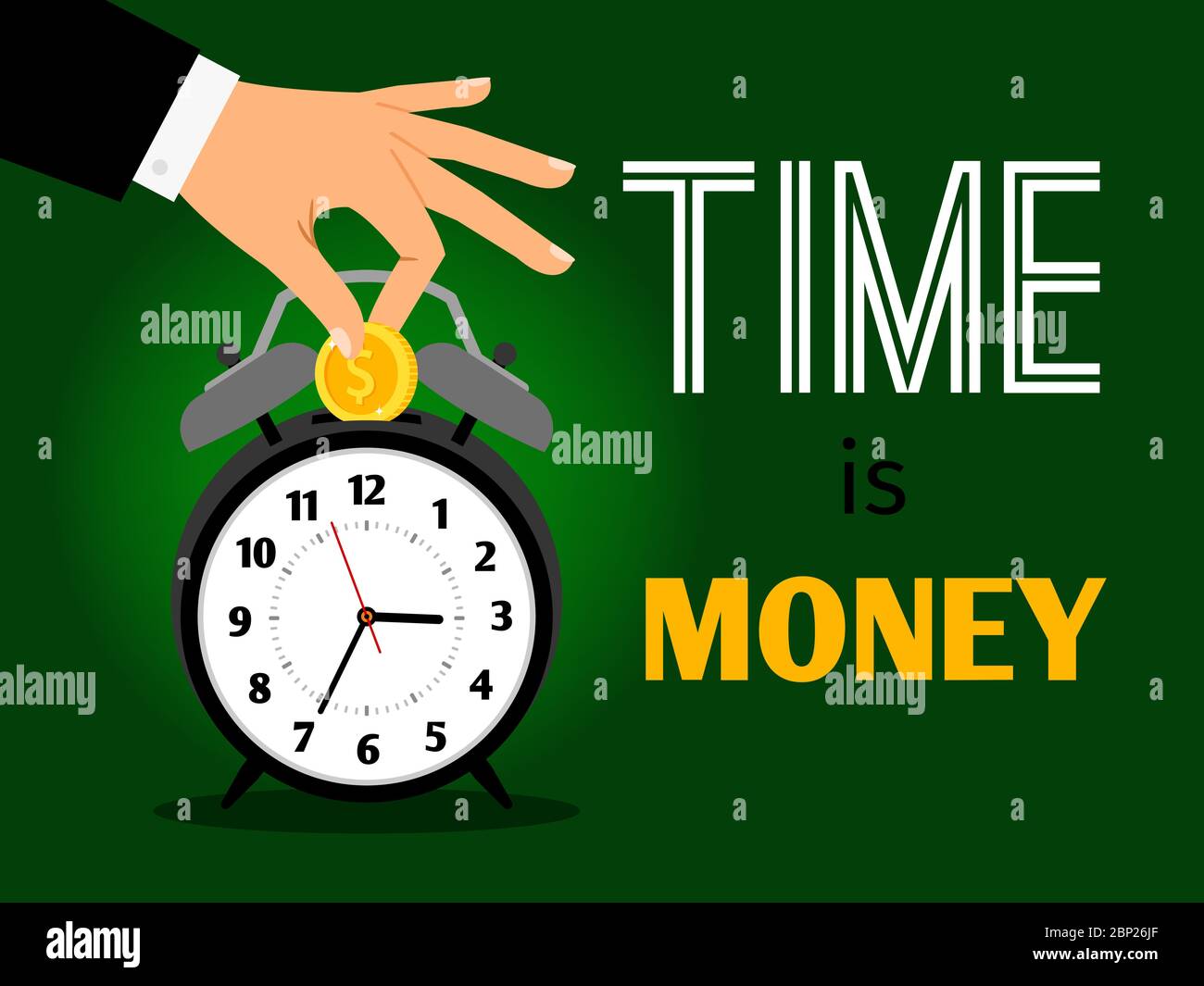 Time is money concept. Save time and money vector illustration ...