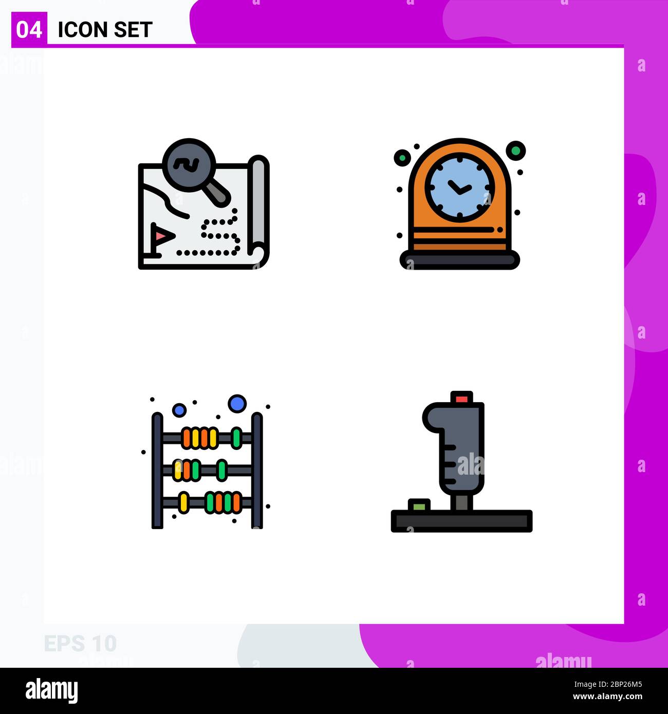 Stock Vector Icon Pack of 4 Line Signs and Symbols for destination ...