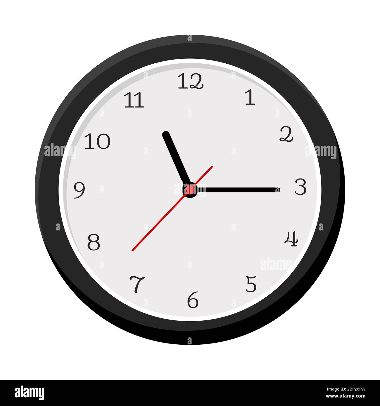 Simple wall clock isolated on white background, vector illustration ...