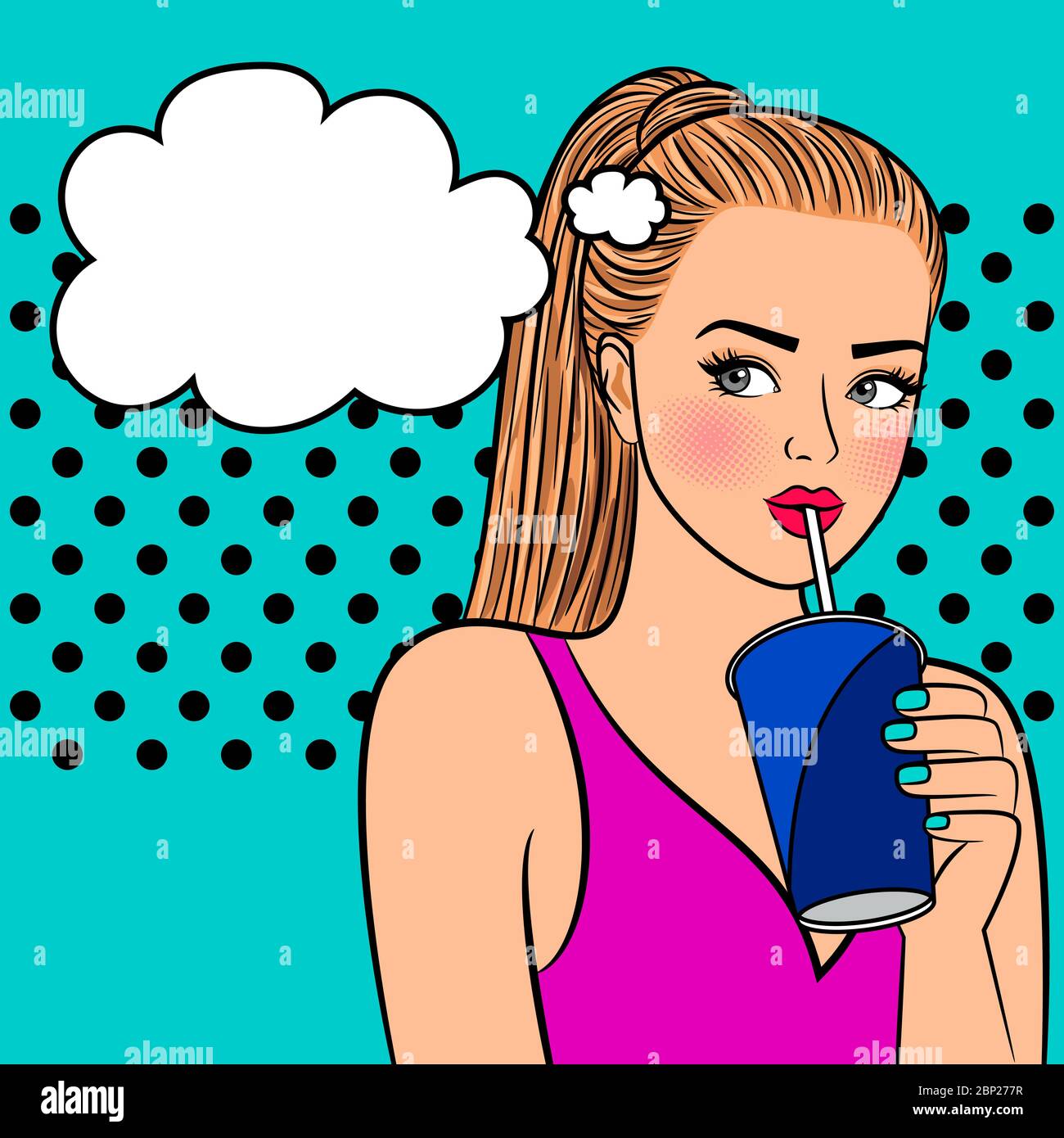 Pretty girl with paper cup. Flirting pretty young lady drinking coffee ...