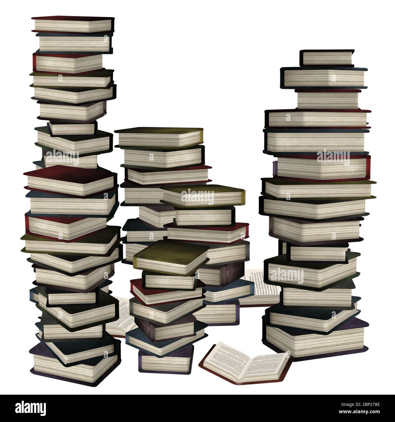 Old books in a stack, 3d digitally rendered illustration Stock Photo ...