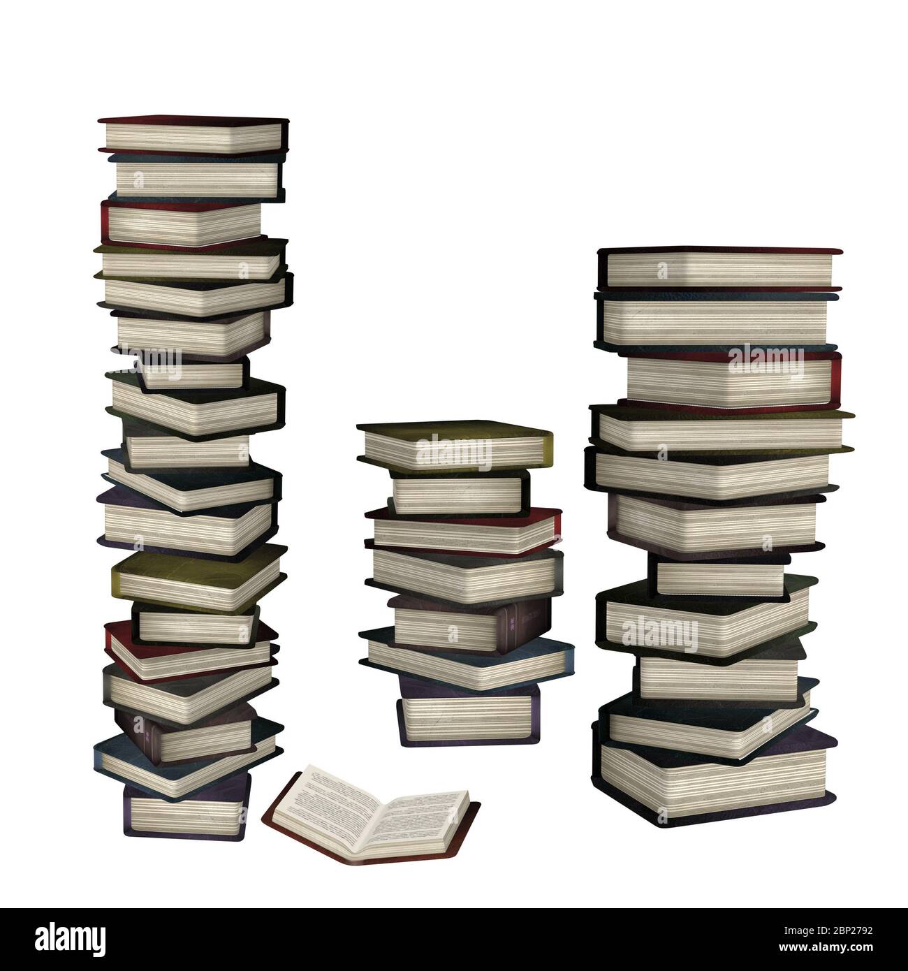 Old books in a stack, 3d digitally rendered illustration Stock Photo ...