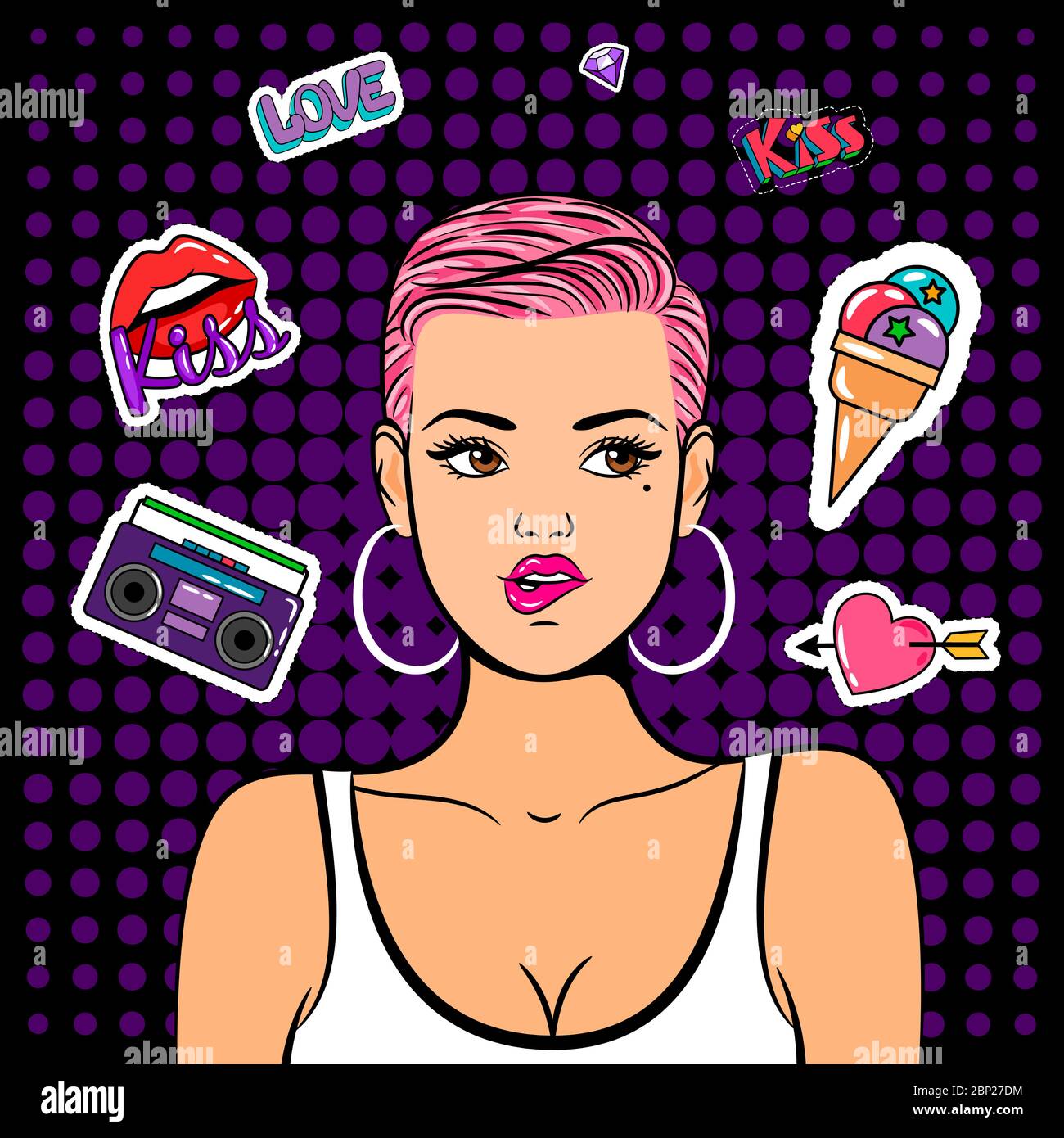 Pop art girl hi-res stock photography and images - Alamy