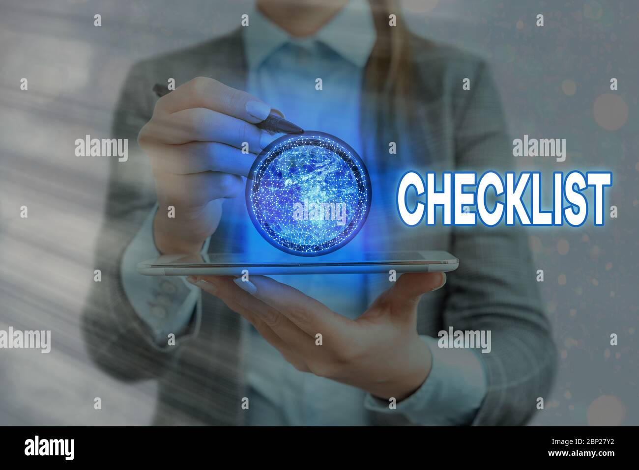 Writing note showing Checklist. Business concept for list items ...