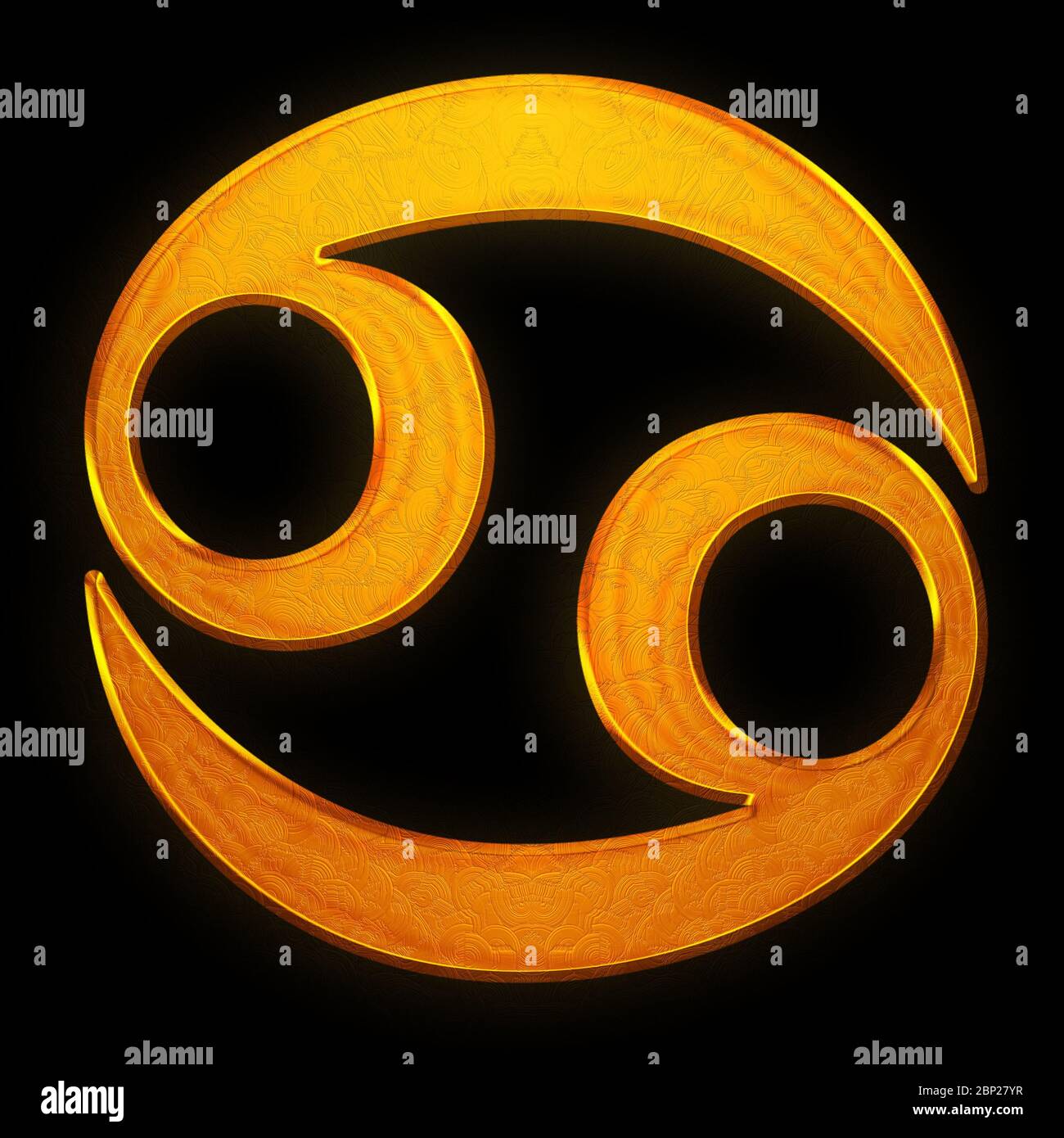 Decorative golden astrological zodiac symbol cancer illustration Stock ...