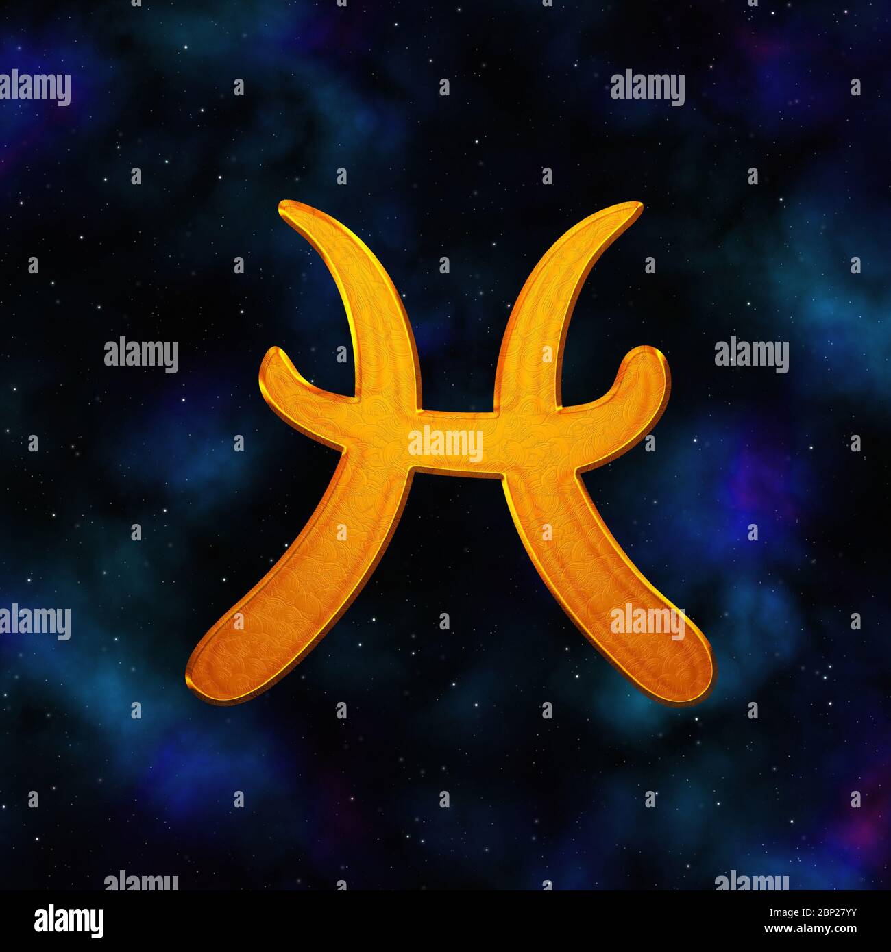 Decorative golden astrological zodiac symbol pisces illustration Stock ...