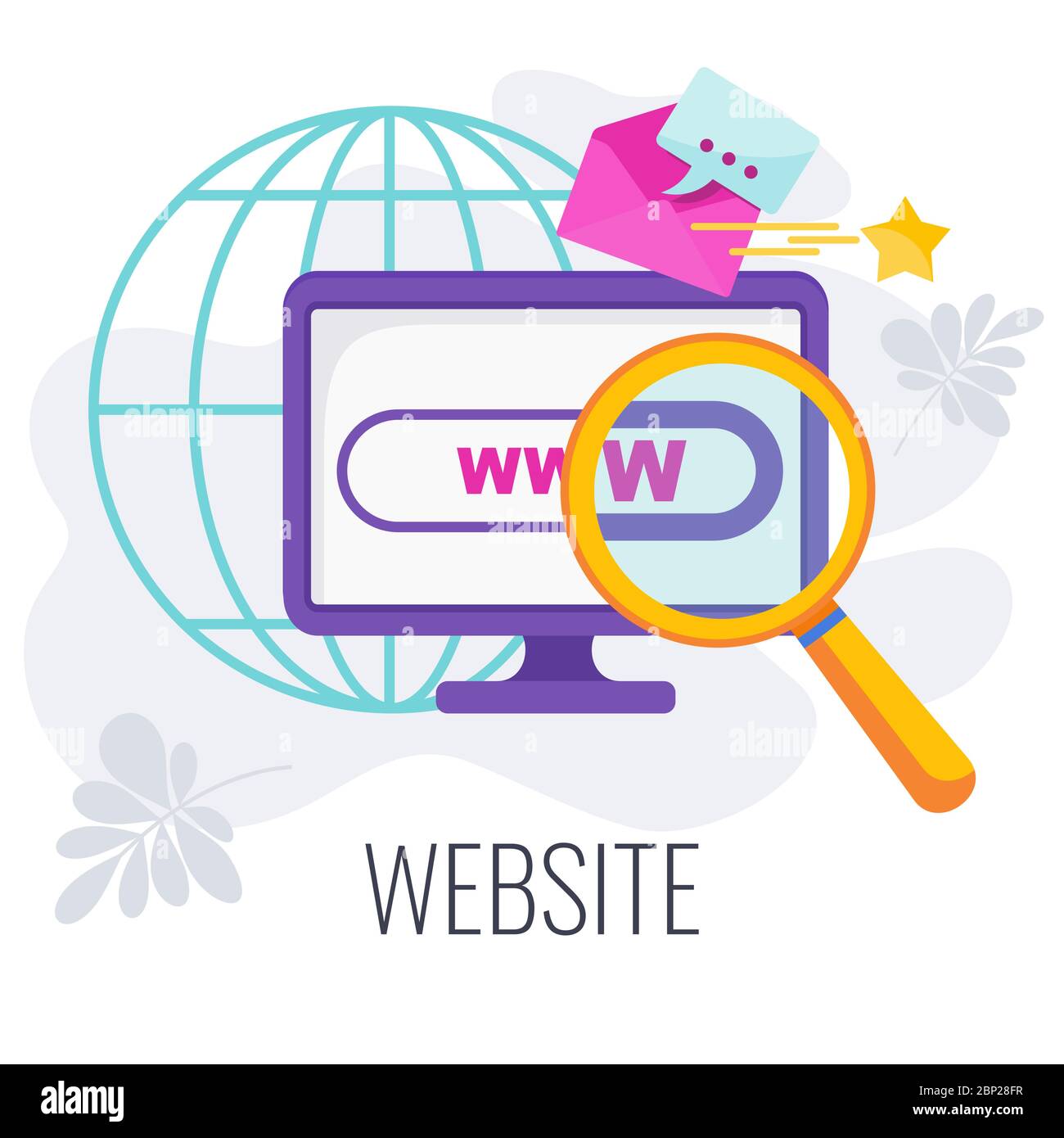Website design icon. Search for relevant information on the Internet ...