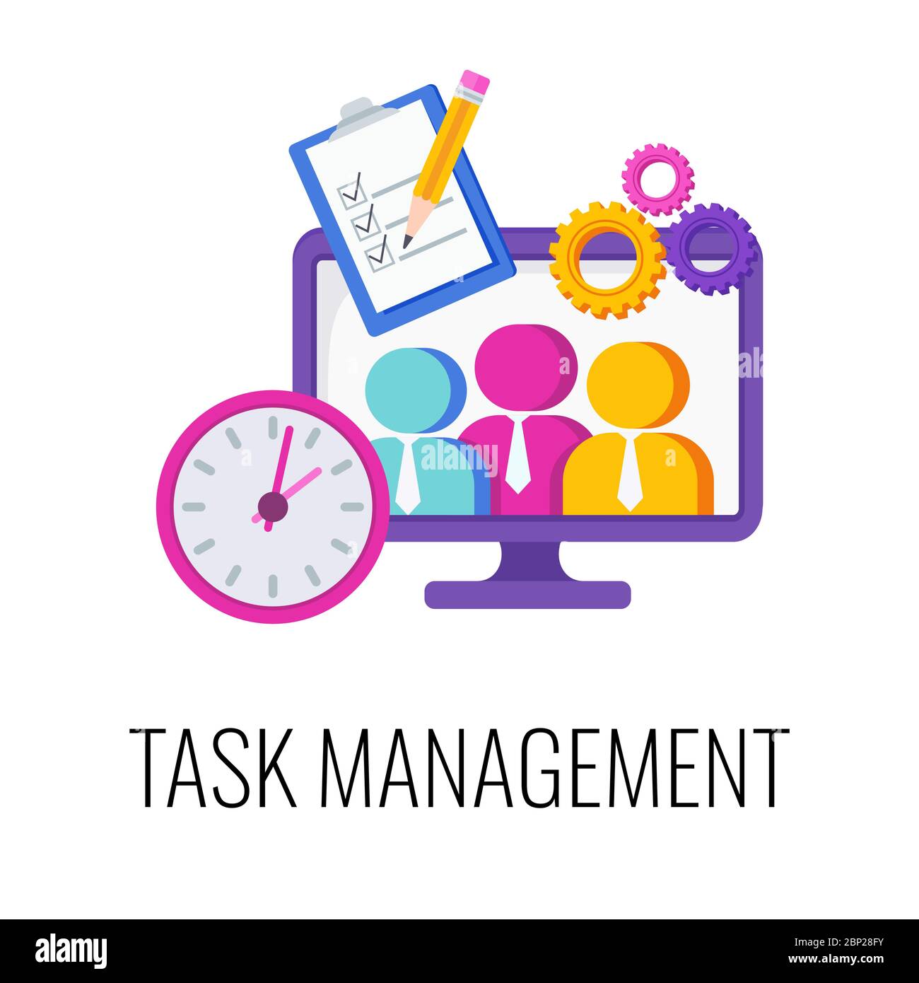 Task management Infographics Pictogram. Flat vector illustration Stock ...