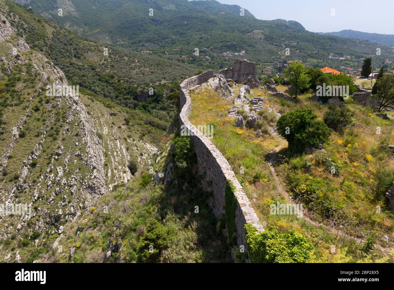 Ruins of Stari Bar, the old town of Bar, ancient fortress in Montenegro ...