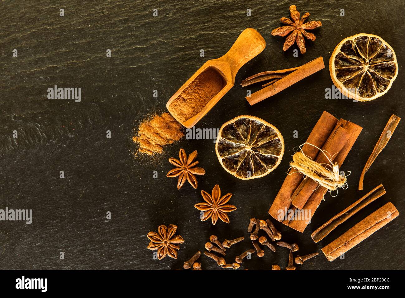 Traditional Christmas spices - Star anise with cinnamon and cloves on ...