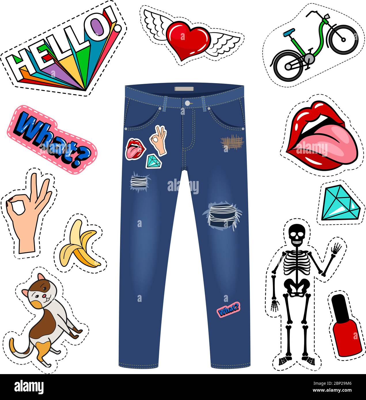 Patchwork denim Stock Vector Images - Alamy