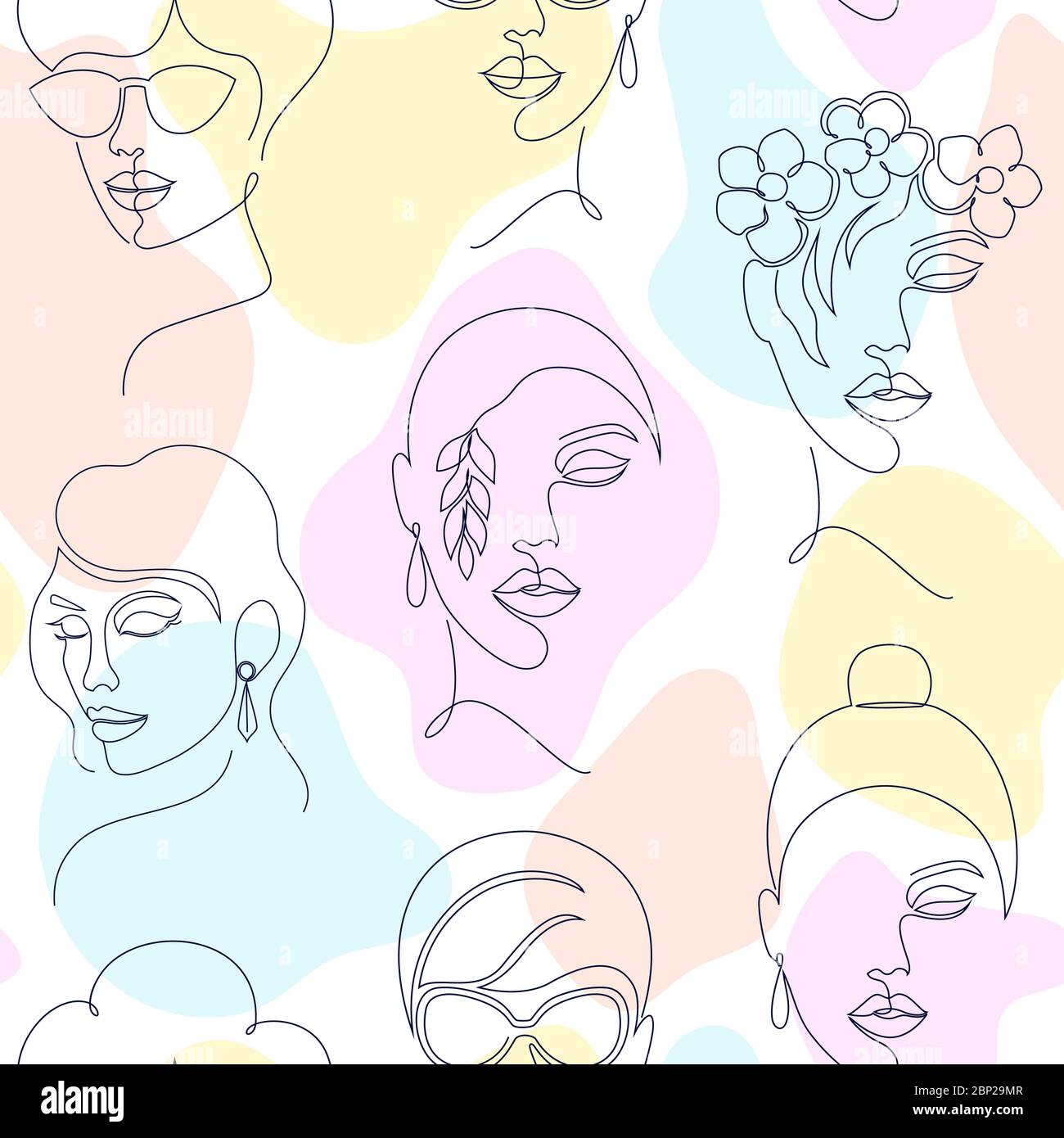 pattern with woman faces Stock Vector Image & Art - Alamy