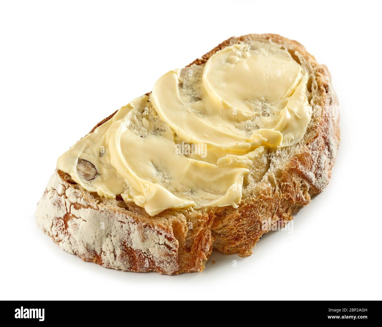 slice of bread with butter isolated on white background Stock Photo - Alamy