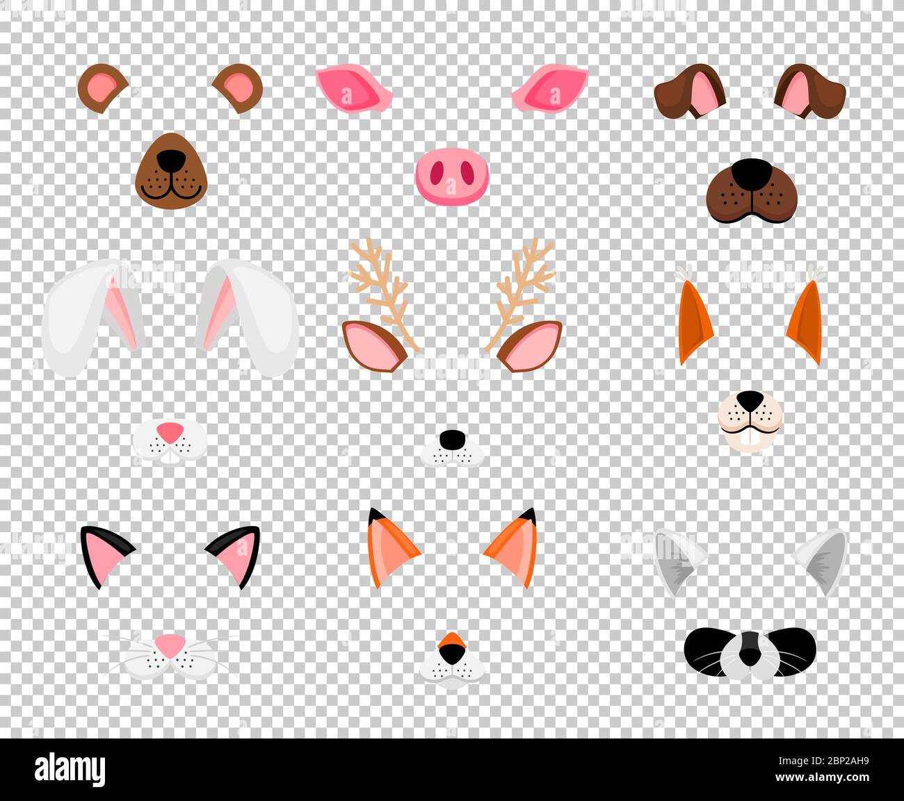 Animals masks. Face masking for masquerade, rabbit and bear, dog, and ...
