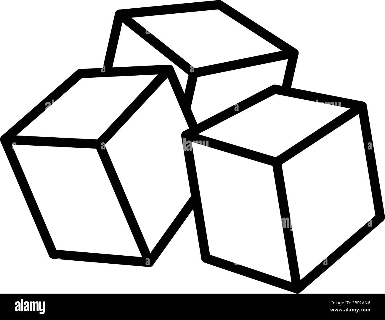 Sugar cubes or ice cubes line vector icon food apps and websites Stock ...