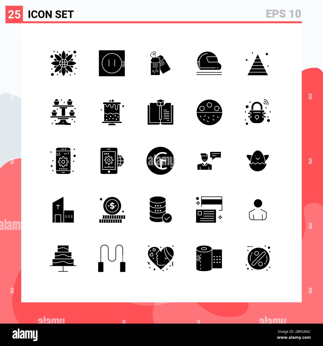 Stock Vector Icon Pack of 25 Line Signs and Symbols for business, goal ...