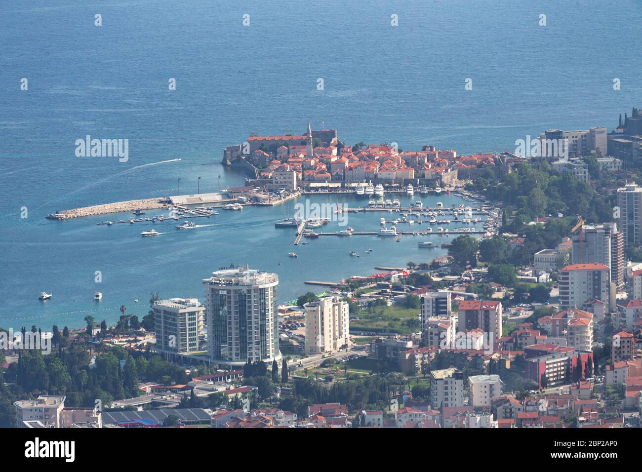 Panoramic view of Budva, in Montenegro Stock Photo - Alamy