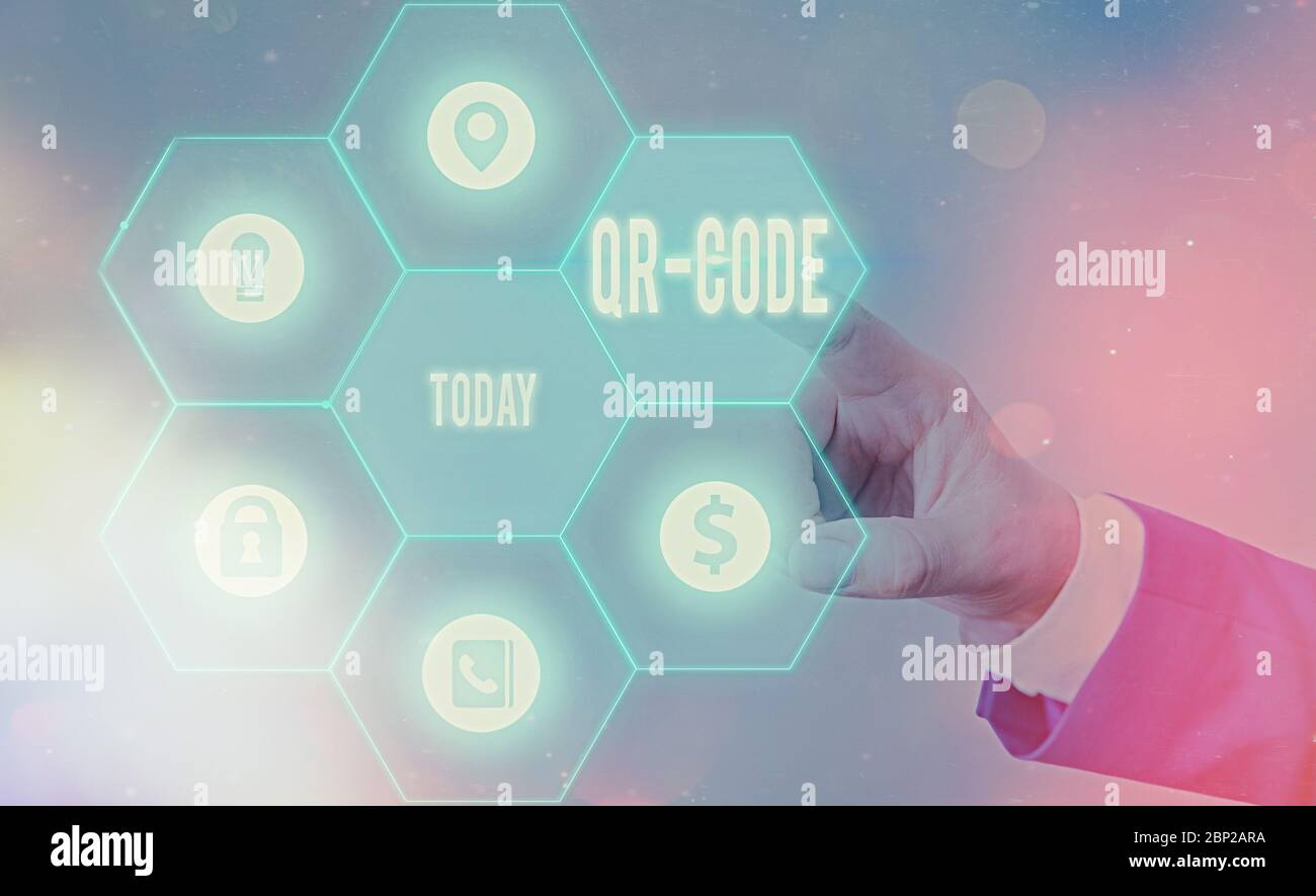 Text sign showing Qr Code. Business photo text the trademark for a type ...