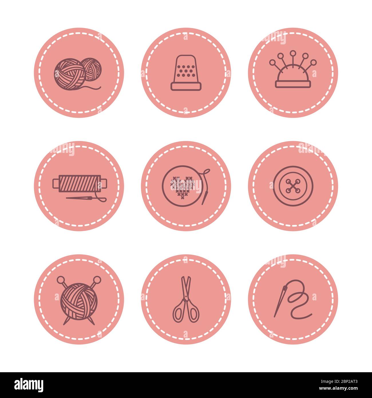 Handmade, knitting, sewing icons and badges vector set Stock Vector ...