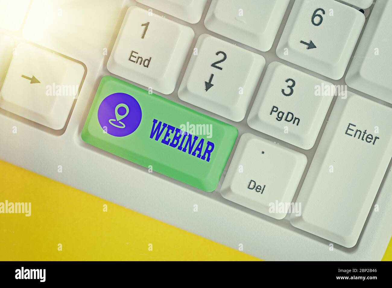 Text sign showing Webinar. Business photo text seminar or other ...