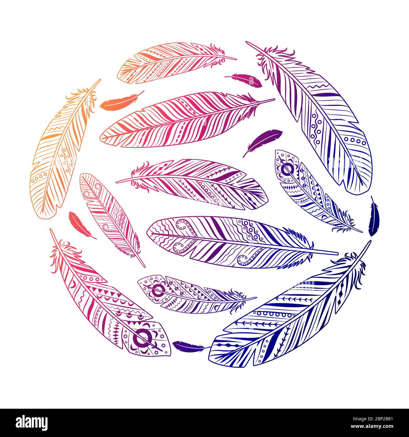 Circle of feathers Cut Out Stock Images & Pictures - Alamy