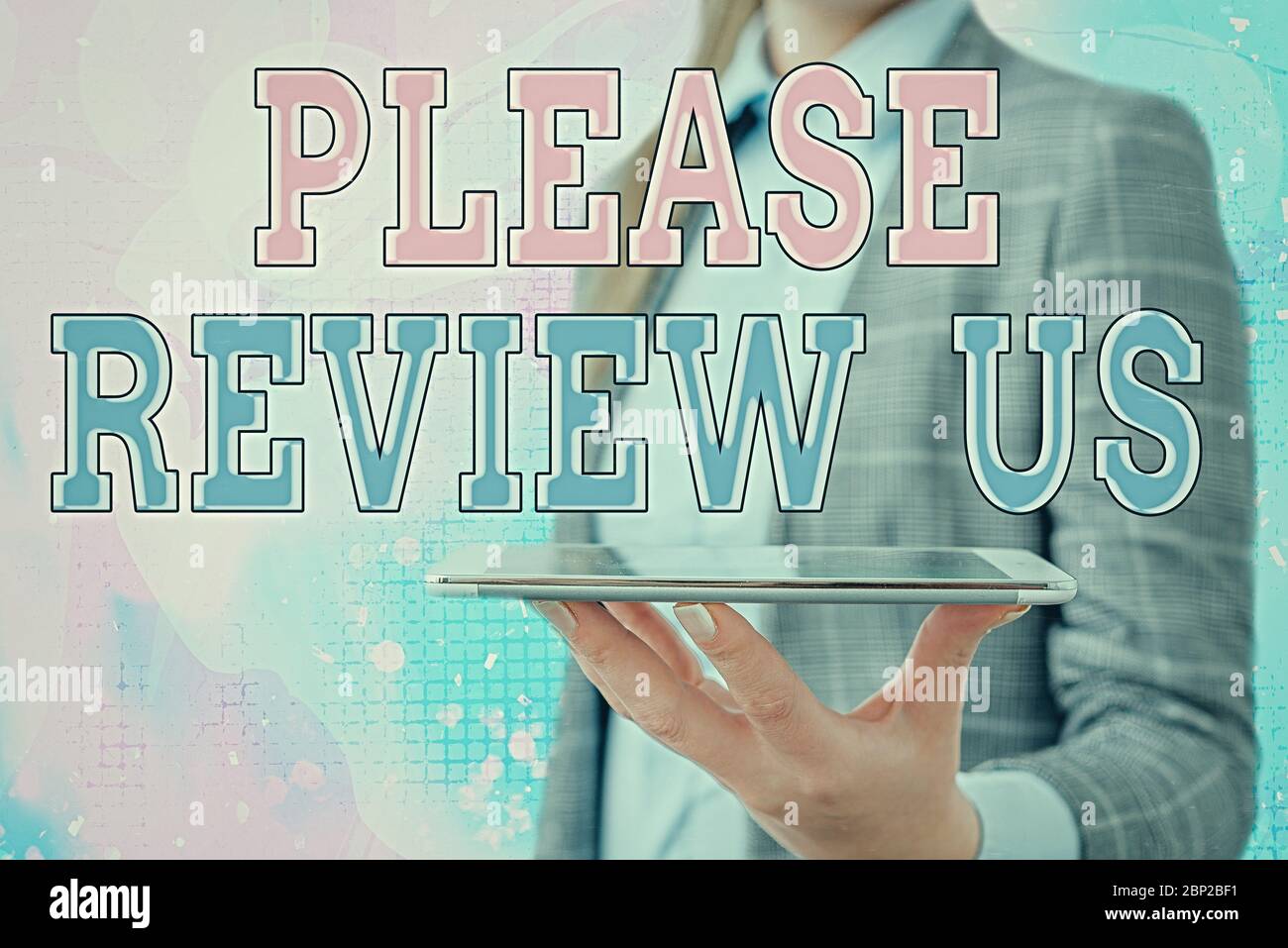 Conceptual hand writing showing Please Review Us. Concept meaning ...