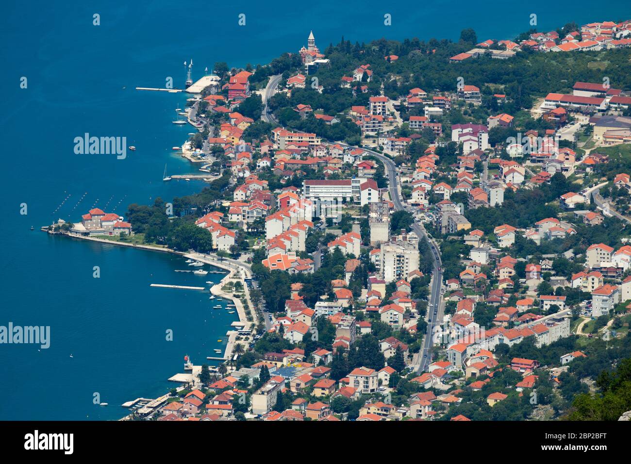 Panoramic view of Boka Bay, in Montenegro Stock Photo - Alamy