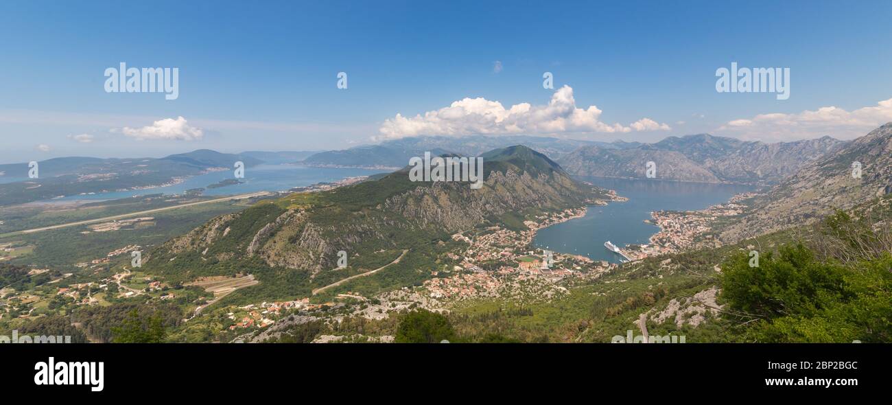 Panoramic view of Boka Bay, in Montenegro Stock Photo - Alamy