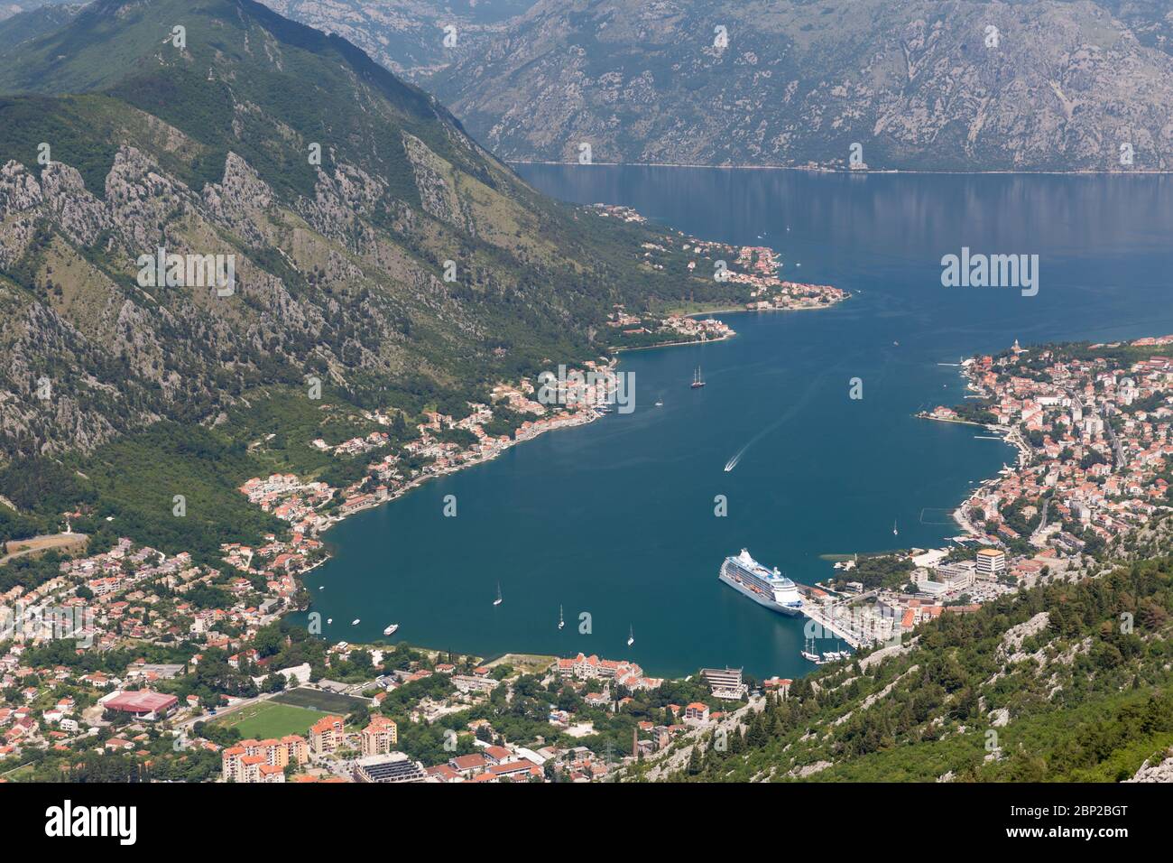 Panoramic view of Boka Bay, in Montenegro Stock Photo - Alamy