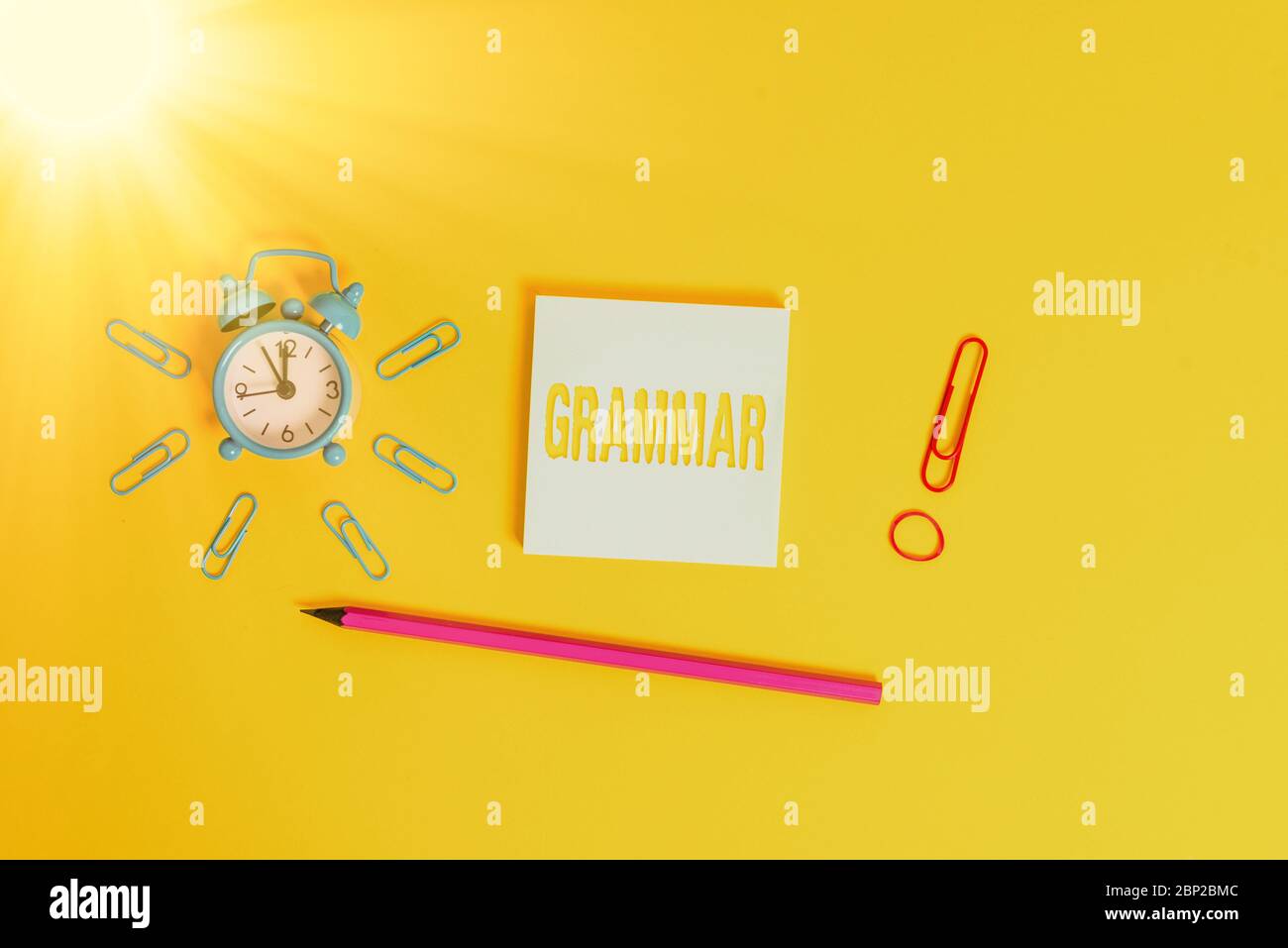 Writing note showing Grammar. Business concept for whole system ...