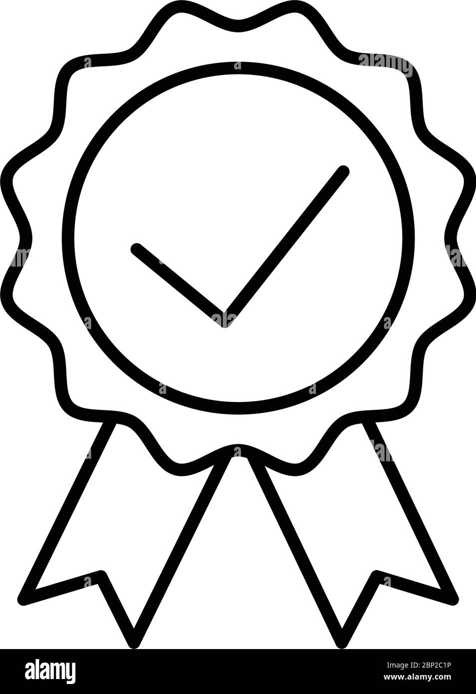 Winner line medal icon with check mark award emblem symbol Vector ...