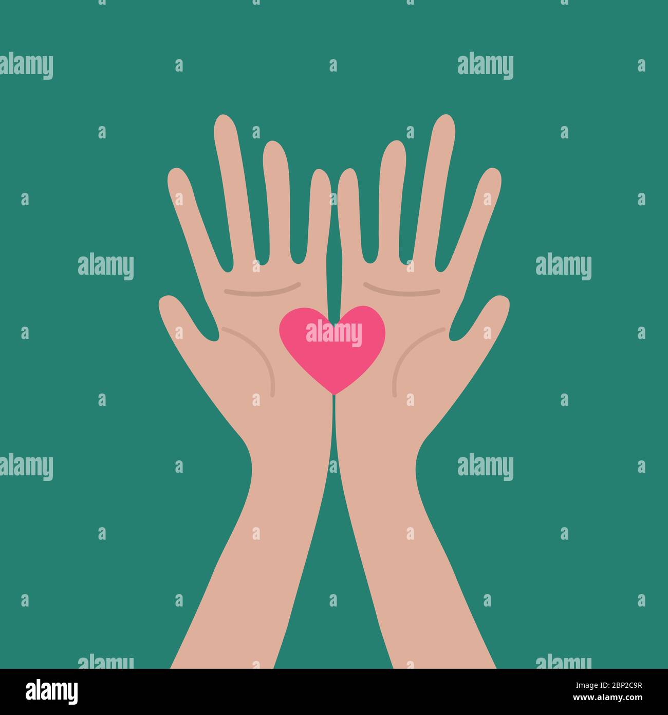 Heart in hands, concept of volunteer help, charity foundation. oncept ...
