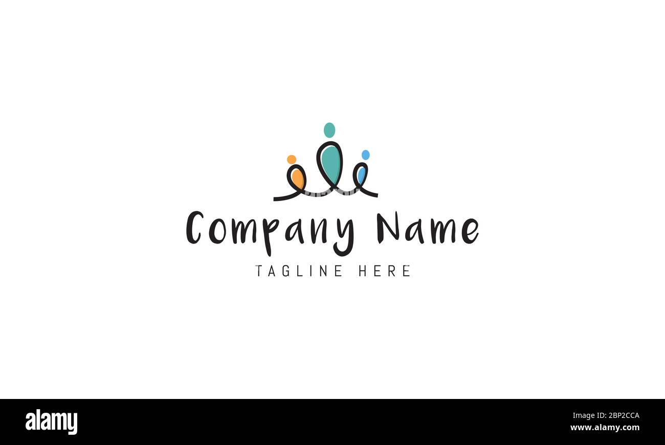 Vector logo on which an abstract image of a family of three people with ...