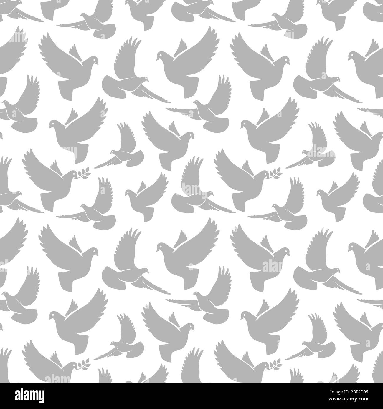 Dove silhouettes seamless pattern. Pigeon birds vector texture Stock ...