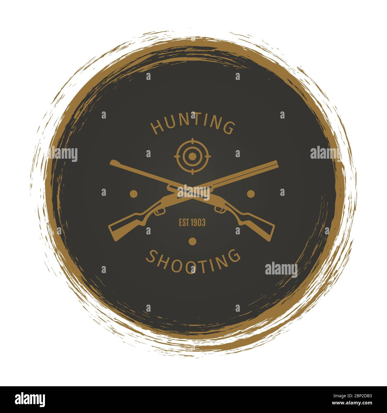 Grunge style vector hunt club logo with hunting rifle Stock Vector ...