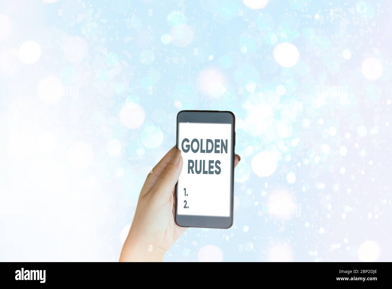 Writing note showing Golden Rules. Business concept for Basic principle ...