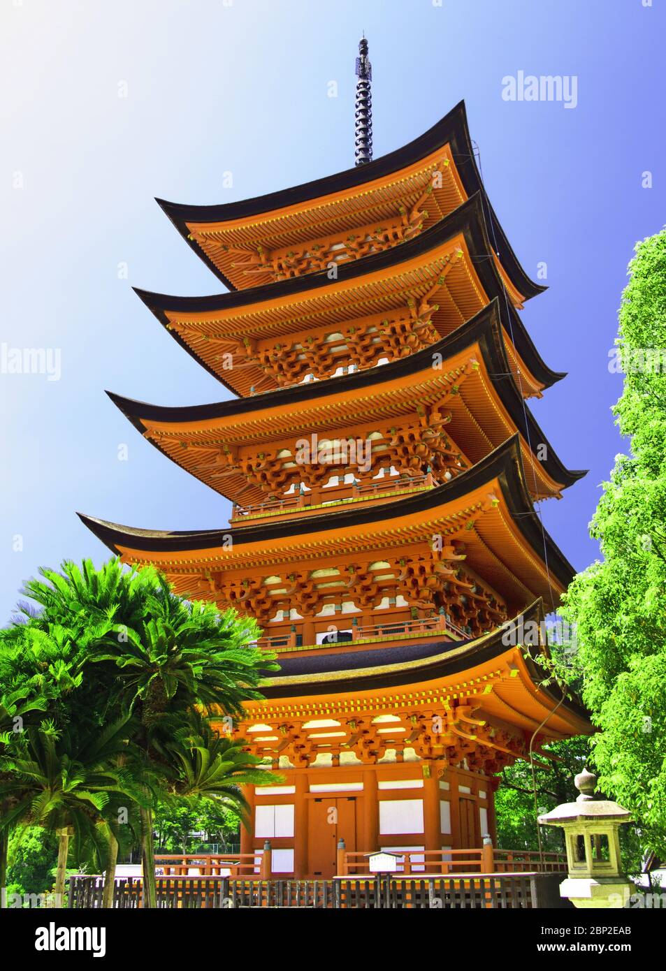 Japanese pagoda tower example Stock Photo - Alamy