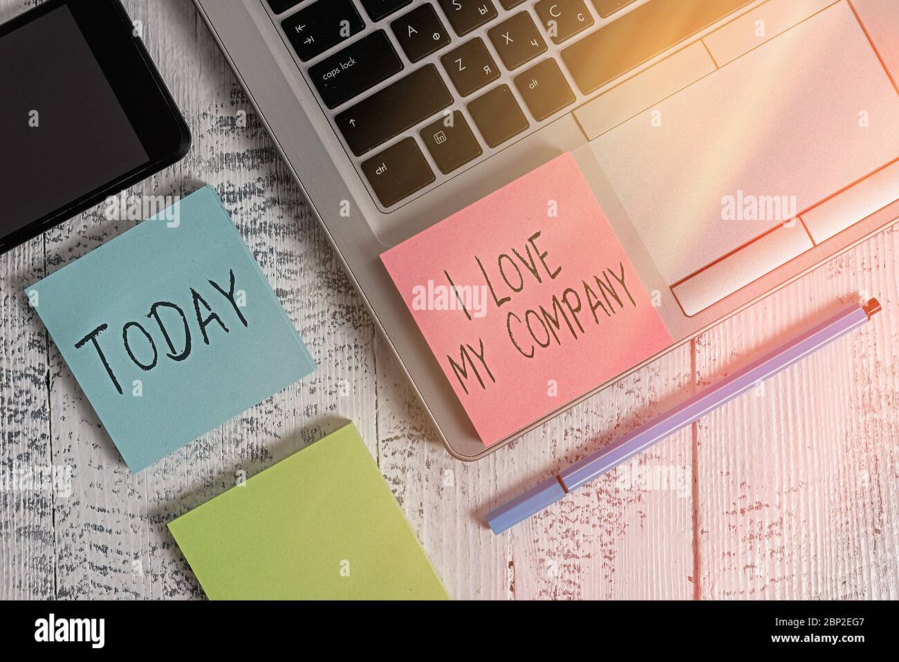 Handwriting text writing I Love My Company. Conceptual photo tell why ...