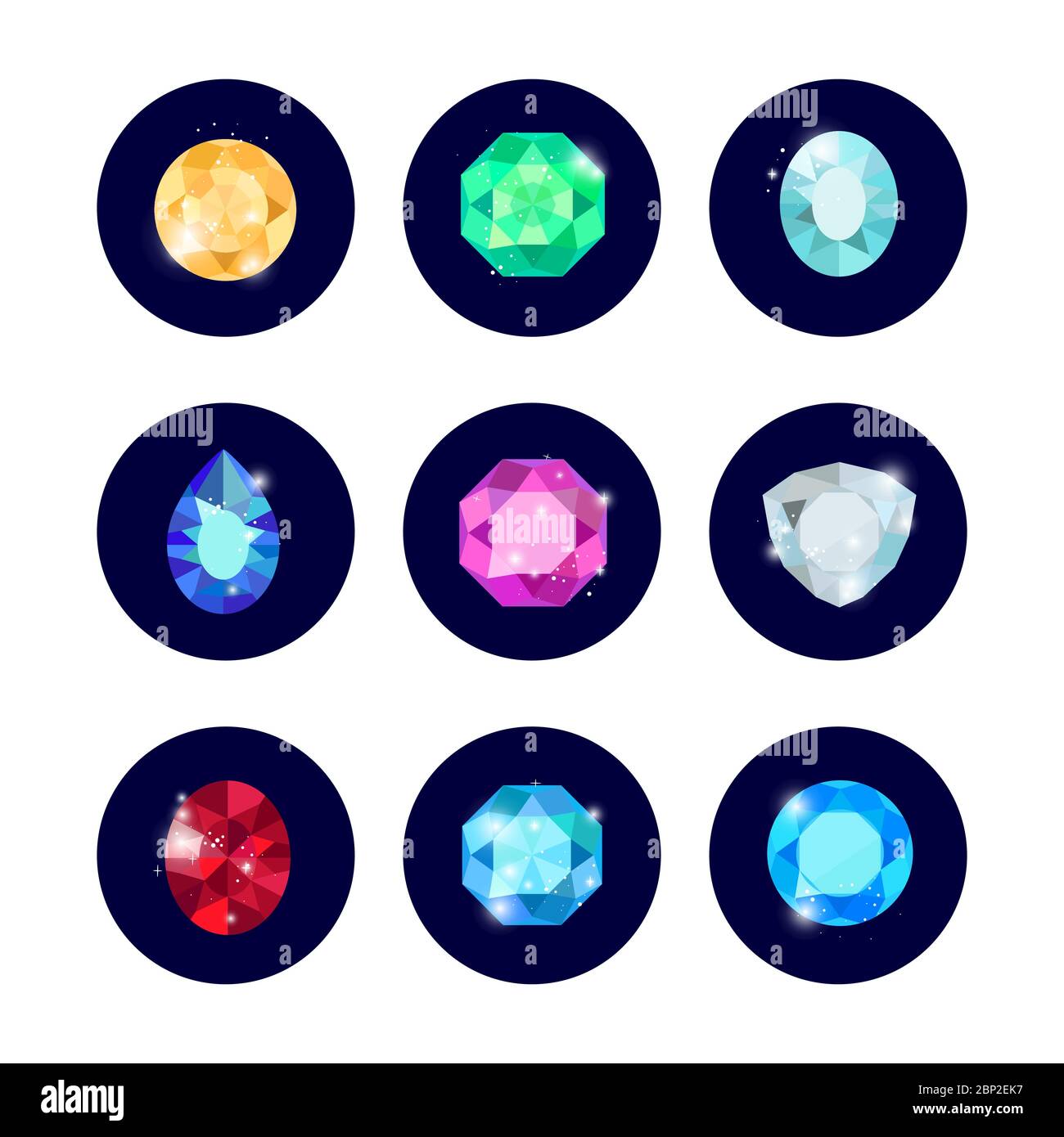 Vector illustration green diamond icons hi-res stock photography and ...