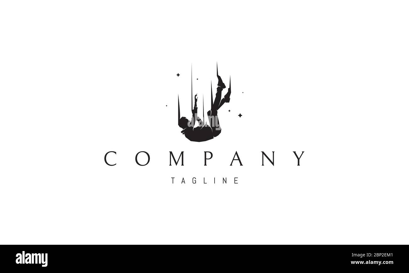 Vector logo on which an abstract image of a falling man Stock Vector ...
